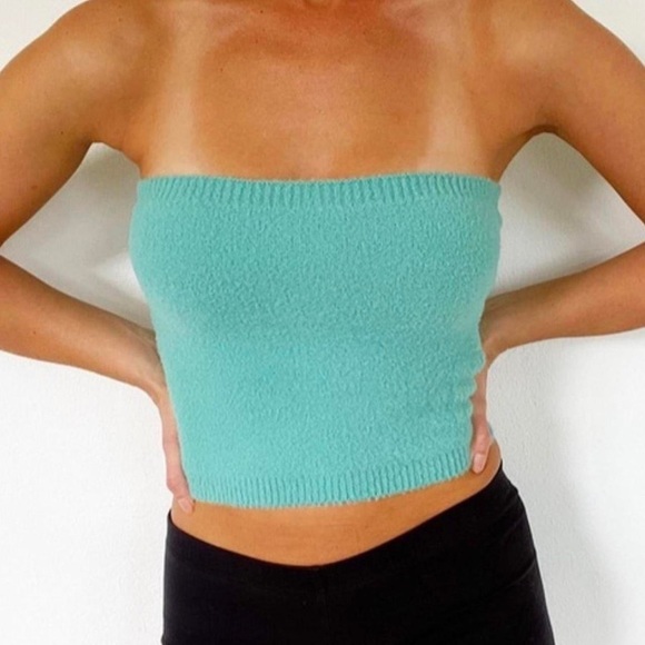 Zara | Tops | Nwt Zara Cream Fuzzy Tube Top | Poshmark